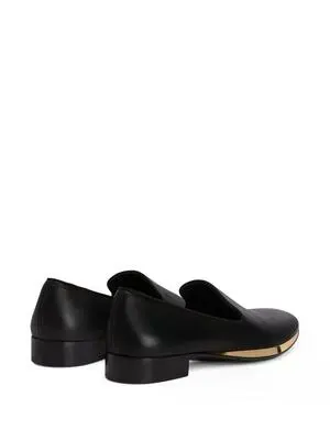 GIUSEPPE ZANOTTI Leather Metal Toecap Loafers
