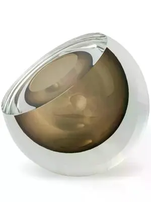 GARDECO Bowl Drop Murano Glass Sculpture - Brown