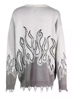 HACULLA. Distressed Flame Print Wool Jumper