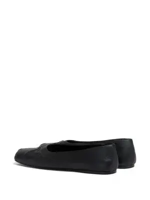 Marni Calf Leather Ballerina Shoes - Black