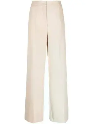 BLANCA VITA Overlapping Panel Palazzo Pants - Neutrals
