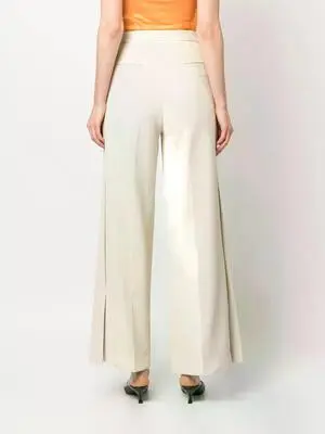 BLANCA VITA Overlapping Panel Palazzo Pants - Neutrals