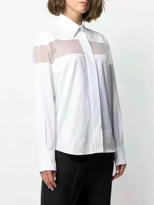 Valentino Garavani Sheer Panelled Cotton Shirt