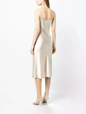 Voz Silk Satin Midi Slip Dress - Neutrals