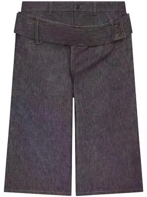 COURREGES Belted Denim Culottes - Grey