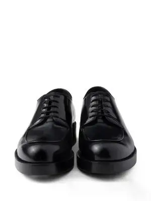 Prada Brushed Leather Derby Shoes - Black