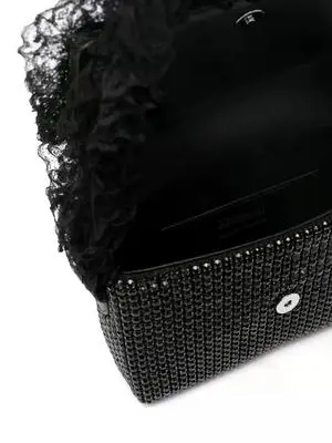 SELF-PORTRAIT Crystal-embellished Lace Shoulder Bag