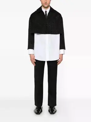 MARINE SERRE Pleated Twill Trousers - Black