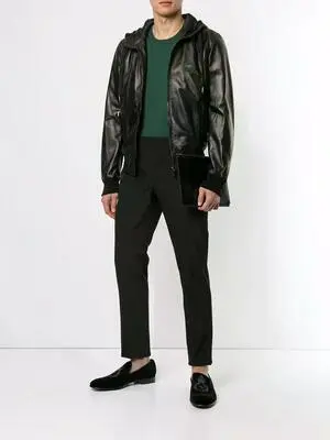 Dolce & Gabbana Leather Hooded Jacket
