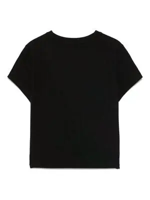 Dkny Foil Logo Cropped T-shirt - Black
