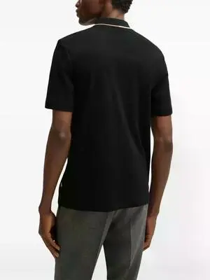 BOSS Half-zip Interlock-weave Polo Shirt