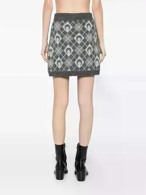 MARINE SERRE Argyle Knit Mini Skirt