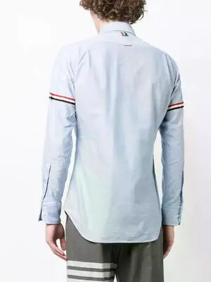 Thom Browne Rwb Stripe Cotton Shirt - Blue