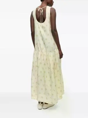 GANNI Floral-print Dress - Neutrals