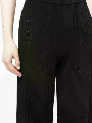 MARINE SERRE Crescent Moon Knit Wide-leg Trousers