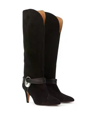 Isabel Marant Étoile Lestany Suede Calfskin Boots - Black