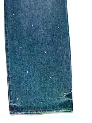 PURPLE BRAND Rhinestone Embellished Wide-leg Jeans