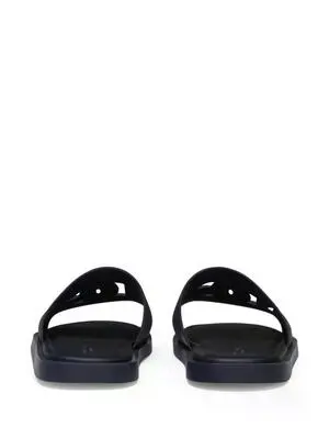 Dolce & Gabbana Rubber Beachwear Sliders With Dg Logo - Blue