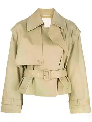JNBY Open-back Cropped Trench Coat - Neutrals