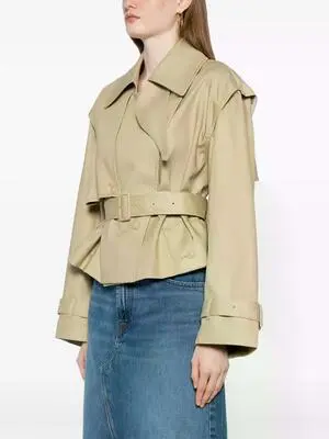 JNBY Open-back Cropped Trench Coat - Neutrals