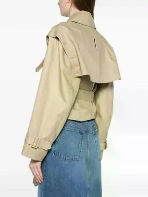 JNBY Open-back Cropped Trench Coat - Neutrals