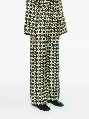 Nanushka Geometric Print Silk Satin Trousers