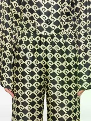 Nanushka Geometric Print Silk Satin Trousers