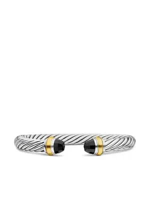 David Yurman 14kt Yellow Gold And Sterling Black Onyx Cable Bracelet