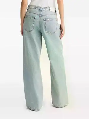 Liu Jo Baggy Cotton Jeans With Floral Appliqu