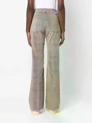 Alexander McQueen High-waisted Flared Pants With Check Pattern