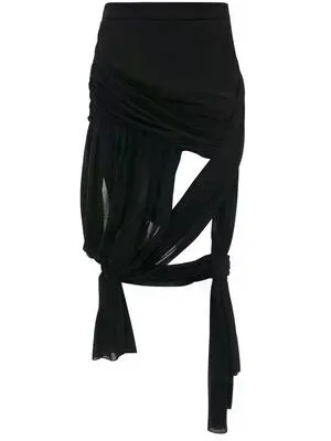 JW Anderson Asymmetric Draped Wrap Midi Skirt - Black
