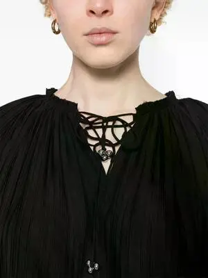 LANVIN Pleated Long-sleeve Blouse