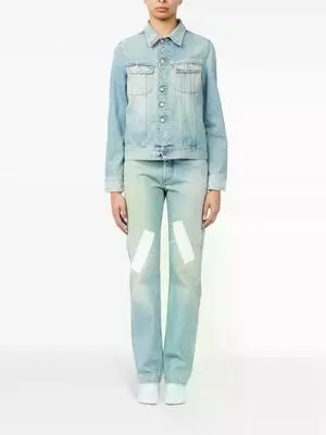 MAISON MARGIELA Light Washed Denim Cut-out Jacket - Blue