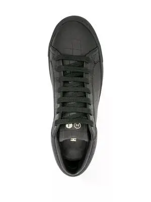 HIDE&JACK Essence Croc Effect Leather Sneakers - Black