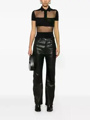 Coperni Striped Sheer Polo Top