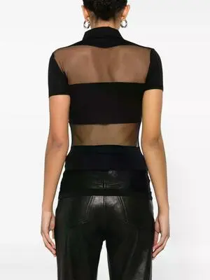 Coperni Striped Sheer Polo Top