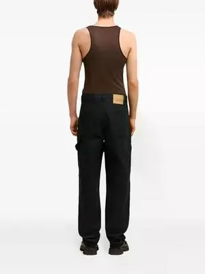 AMI Paris Straight-leg Worker Trousers With Logo Patch