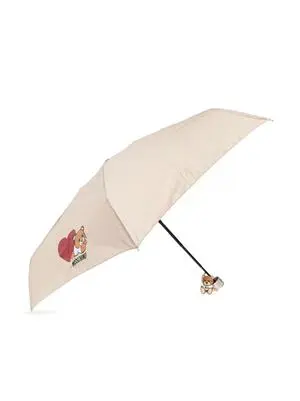 Moschino Teddy Bear-print Compact Umbrella - Neutrals