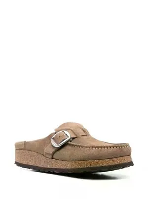BIRKENSTOCK Suede Mules With Side Buckle Fastening