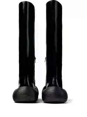 Camper Caramba Round-toe Leather Boots With Rubber Toecap And Side Zip - Black