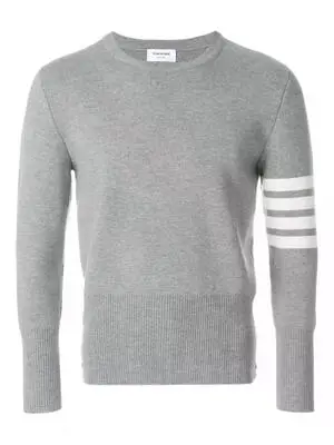 Thom Browne Wool Crew Neck Sweater With Signature Stripes