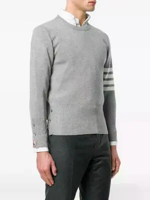 Thom Browne Wool Crew Neck Sweater With Signature Stripes