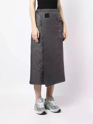 Goen.j Quilted Wrap Midi Skirt