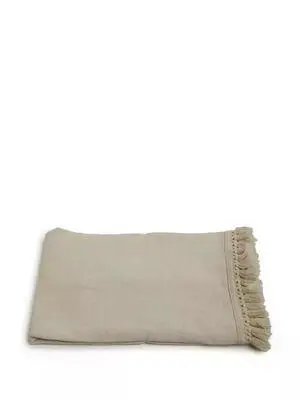 ONCE MILANO Fringed Bath Sheet Neutrals