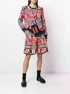 PORTS V Geometric Print Knitted Jumper