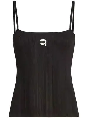 Karl Lagerfeld Logo Patch Spaghetti Strap Top