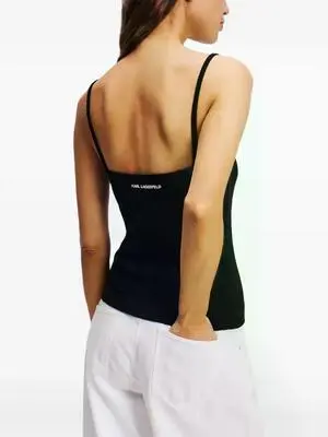 Karl Lagerfeld Logo Patch Spaghetti Strap Top
