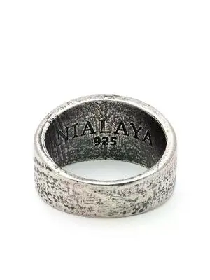 NIALAYA JEWELRY Sterling Engraved Ring With Onyx