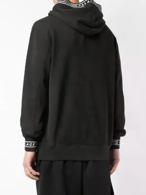 PALACE P-rib Hoodie With Striped Trim - Black
