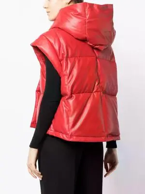 Goen.j Vegan-leather Quilted-down Gilet